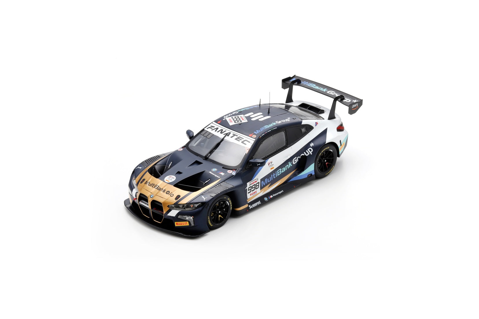 Spark 18SB077 1/18 BMW M4 GT3 No.998 Rowe Racing 6th 24H Spa 2024 A. F ...